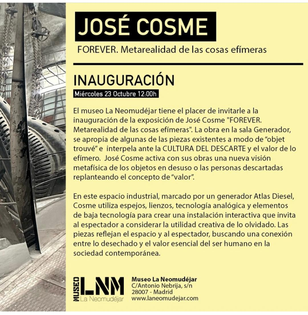 JOSÉ COSME en LA NEOMUDÉJAR. | Que Revienten los Artistas